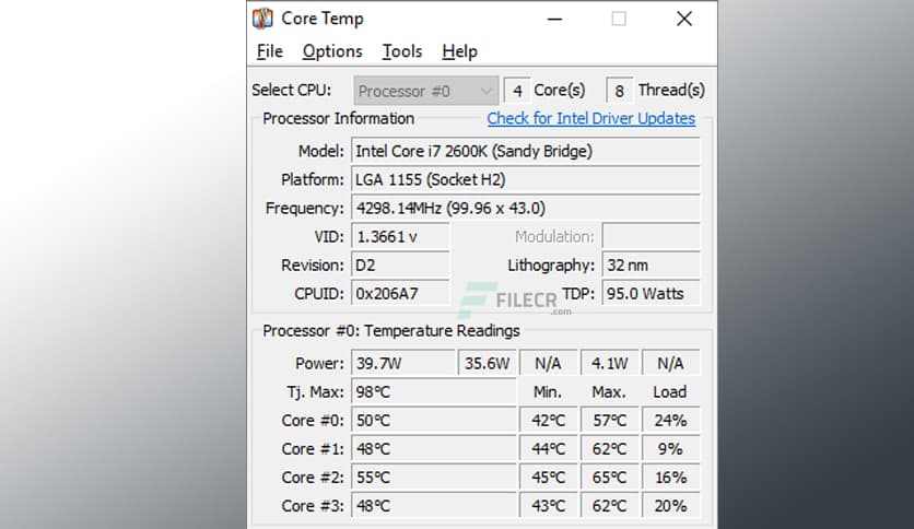 Core Temp 1.19.5.69 Free Download - FileCR