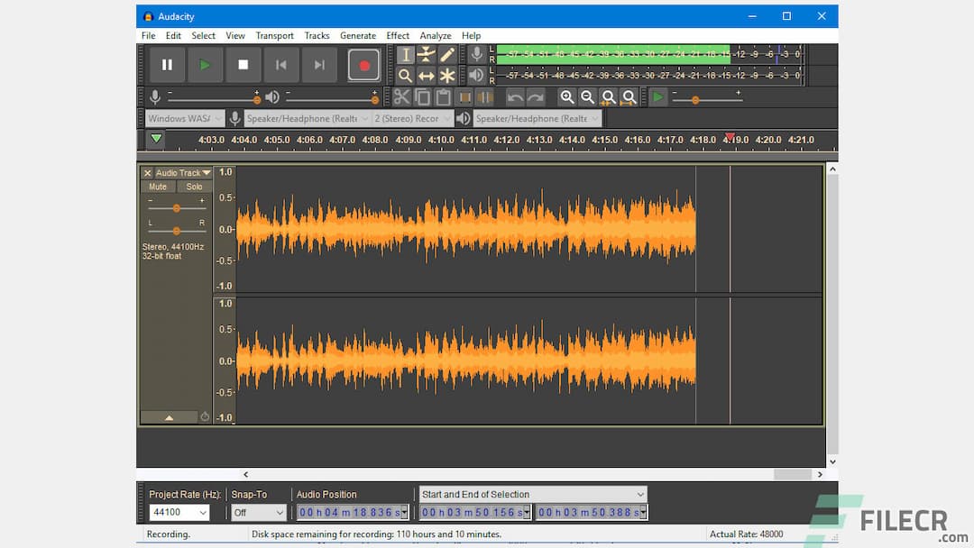 Audacity 3.7.7 Free Download - FileCR