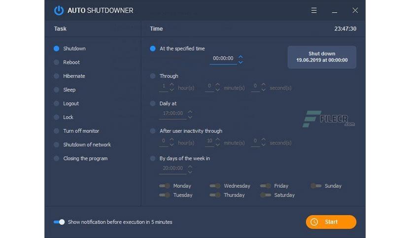 Auto Shutdowner 1.5.2 Free Download - FileCR