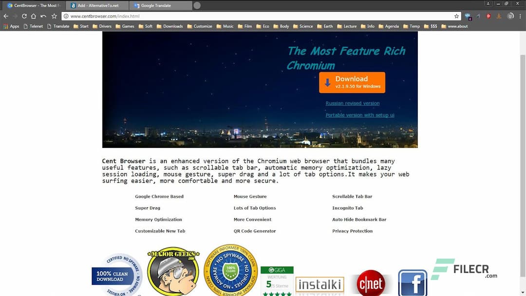 Cent Browser 5.2.1168.83 Free Download - FileCR