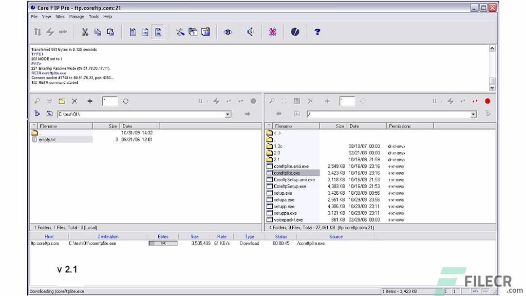 Core FTP Pro 2.2 Build 1960 Free Download - FileCR