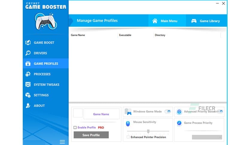 Crynet Game Booster 1.0.0.0 Free Download - FileCR