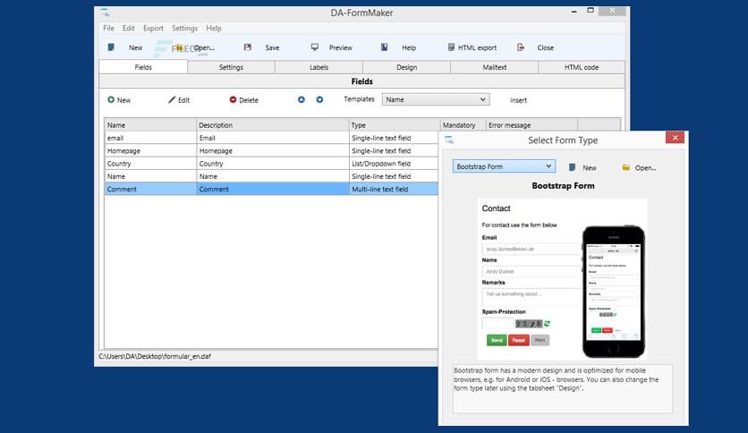 DA-FormMaker Professional 4.18.1 Free Download - FileCR