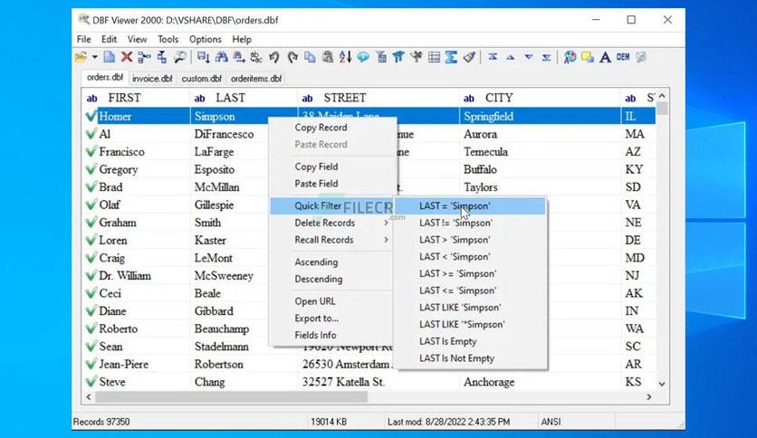 DBF Viewer 2000 v8.81 Full Version Free Download - FileCR