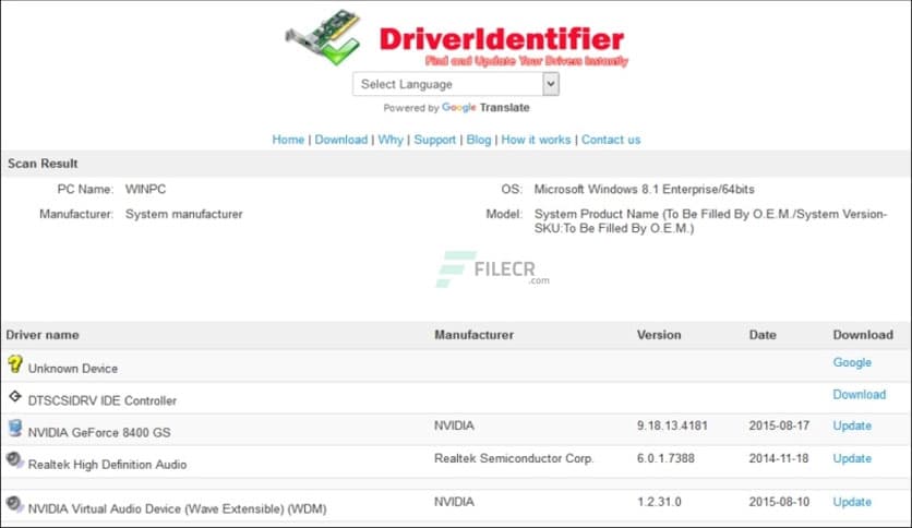 DriverIdentifier 6.1 Free Download - FileCR