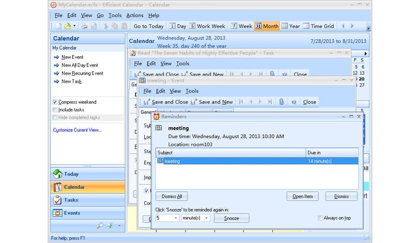 Efficient Calendar 5.60 Build 559 Free Download - FileCR
