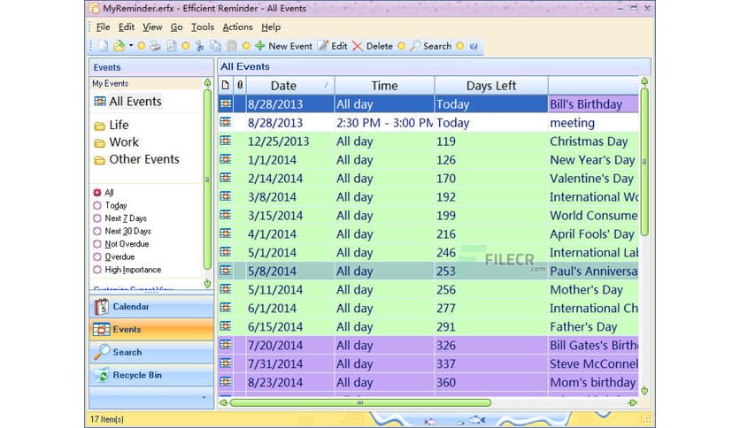 Efficient Reminder 5.60 Build 559 Free Download - FileCR