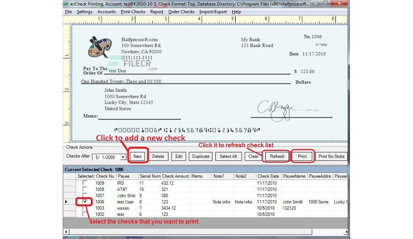 ezCheckPrinting 9.1.13 Free Download - FileCR