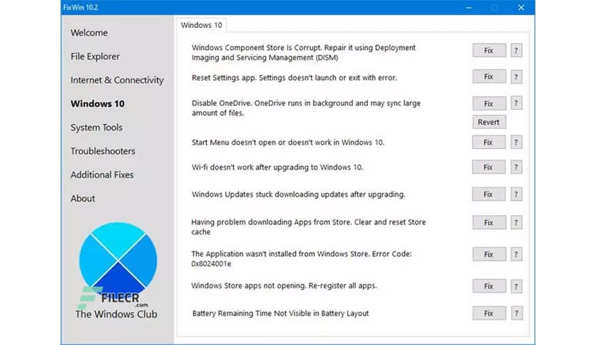 FixWin 11 v11.2 Free Download - FileCR