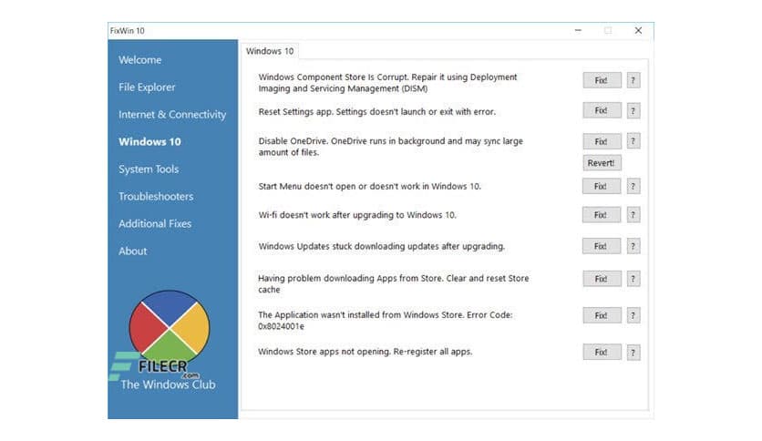 FixWin 11 v11.2 Free Download - FileCR
