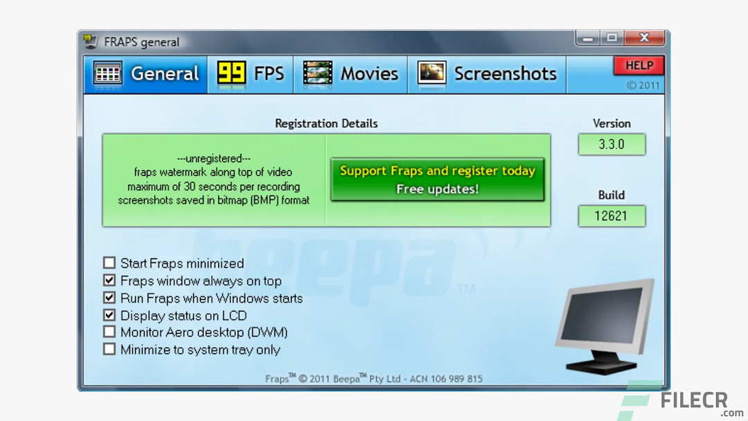 Fraps v3.5.9 build 15586 Free Download - FileCR