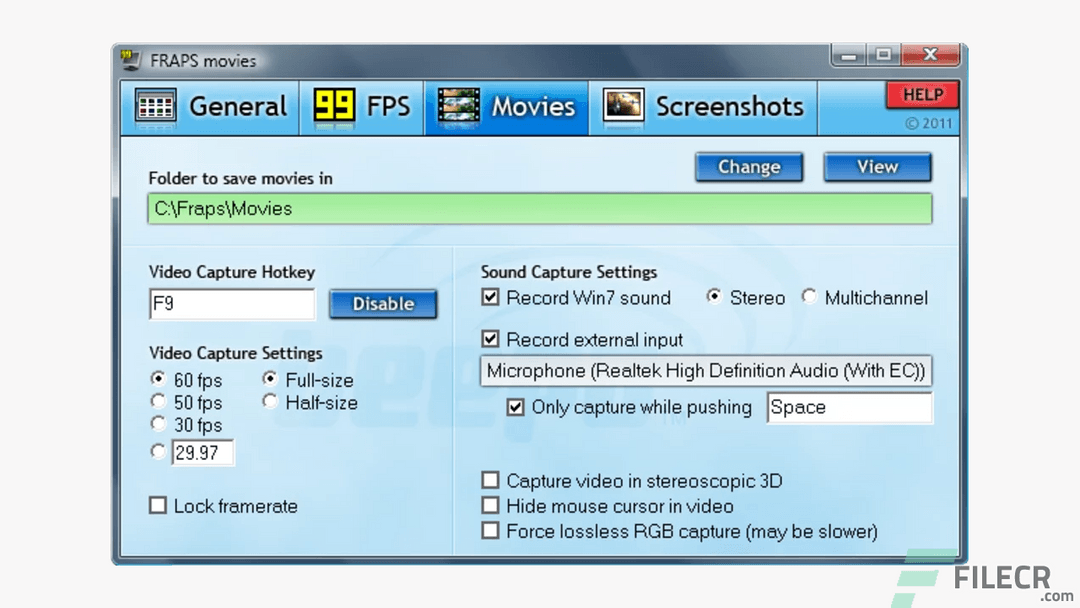 Fraps v3.5.9 build 15586 Free Download - FileCR