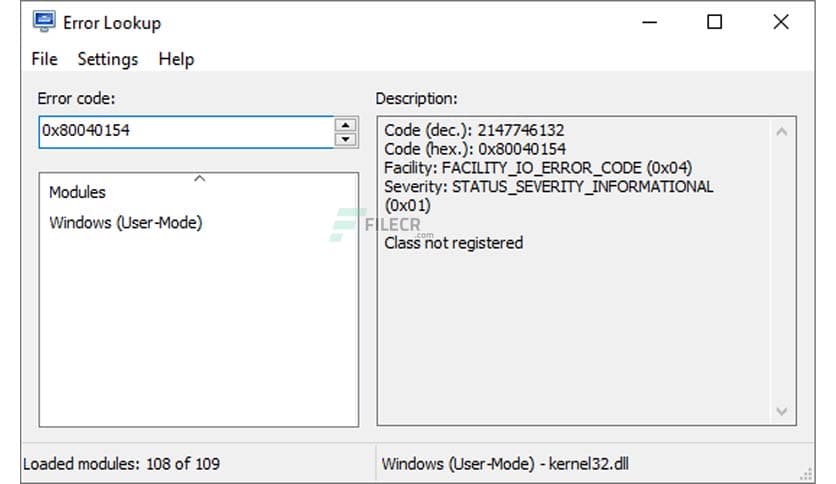 Error Lookup 2.6.1 Full Version Free Download - FileCR