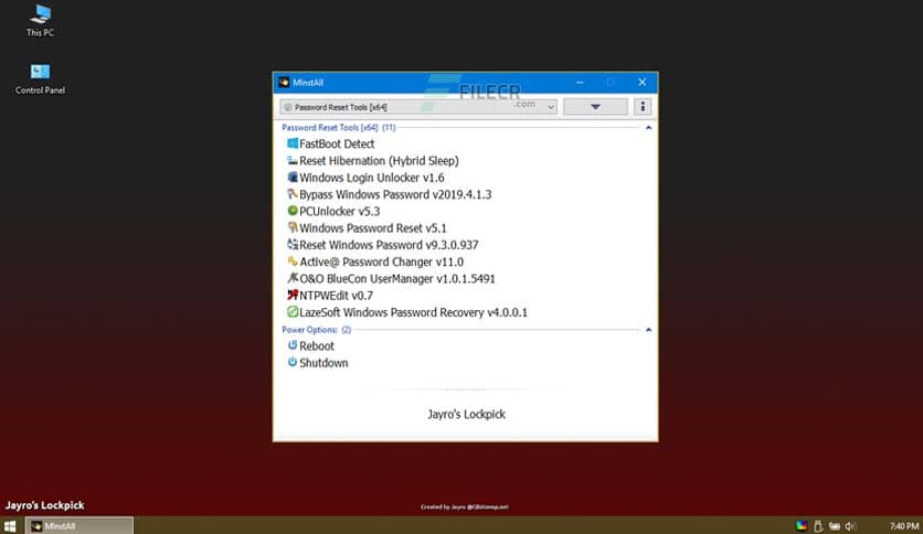 WinPE Jayro’s Lockpick 21.12 Free Download - FileCR
