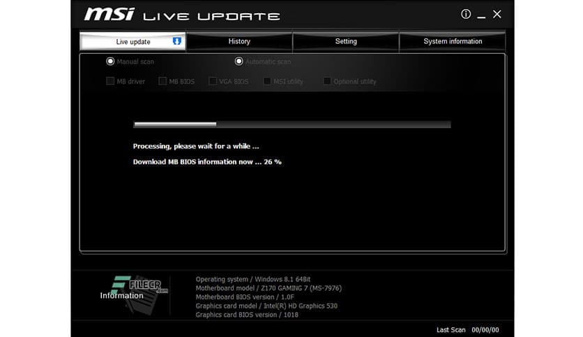 MSI Live Update 6.2.0.72 Free Download - FileCR