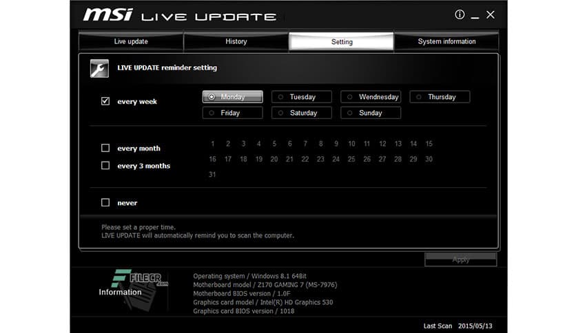 MSI Live Update 6.2.0.72 Free Download - FileCR