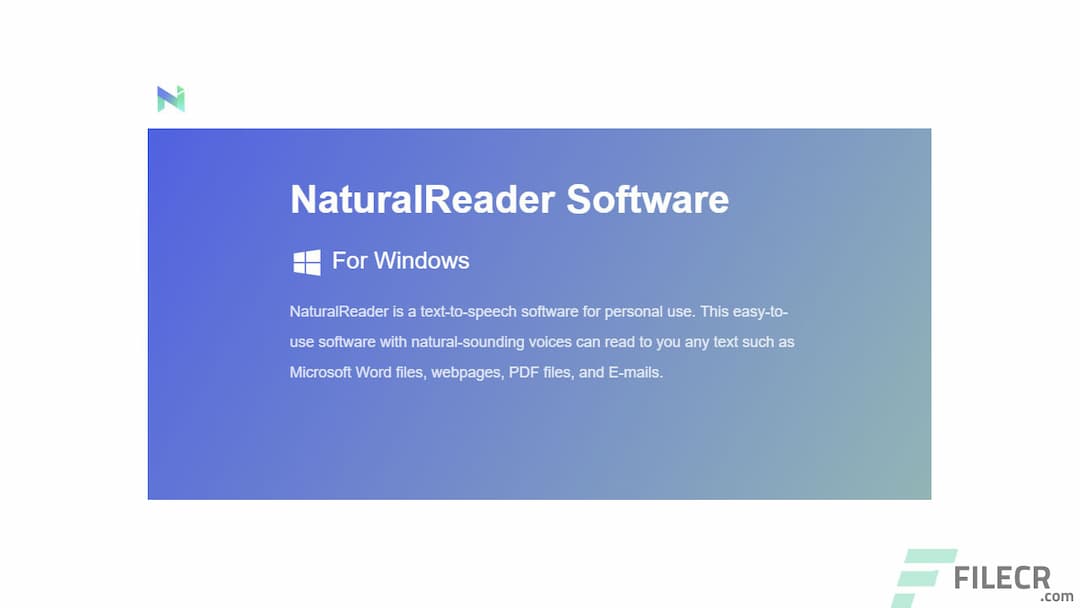 NaturalReader Professional 16.1.2 Free Download - FileCR