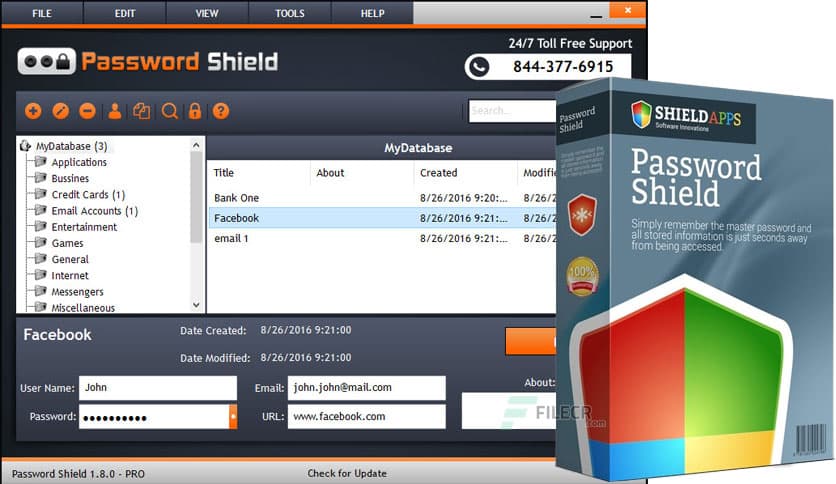 Password Shield Pro 1.9.5 Free Download - FileCR