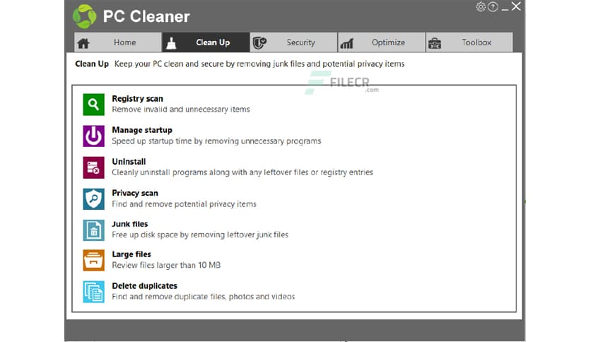 PCHelpSoft PC Cleaner Pro 9.7.0.3 Free Download - FileCR