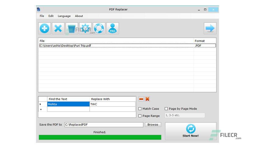 PDF Replacer Pro 1.8.9.5 Free Download - FileCR