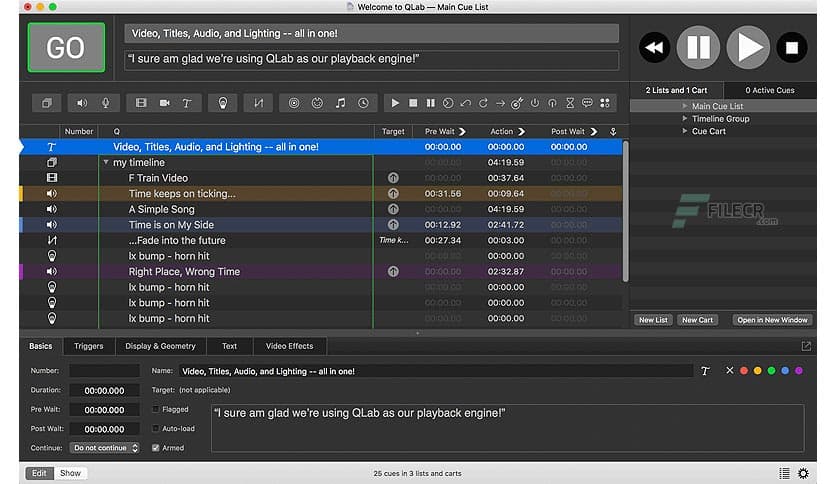 QLab Pro 5.5.9 for MacOS Full Version Free Download - FileCR