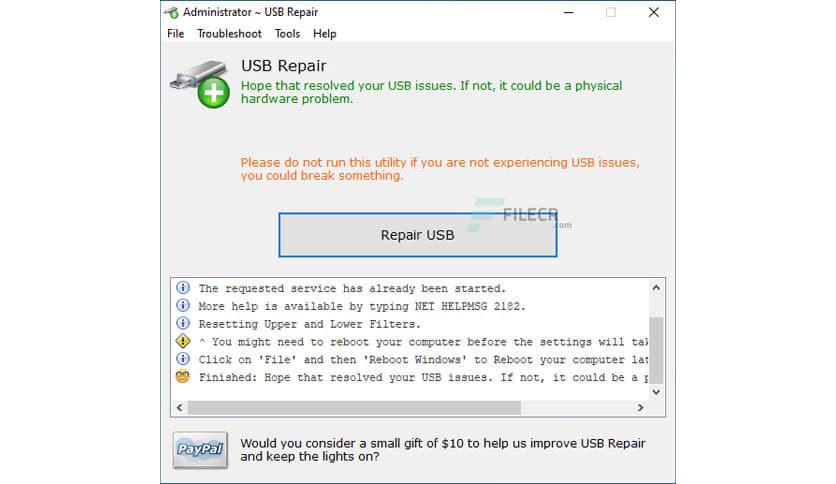 Rizonesoft USB Repair 11.2.3.2380 Free Download - FileCR