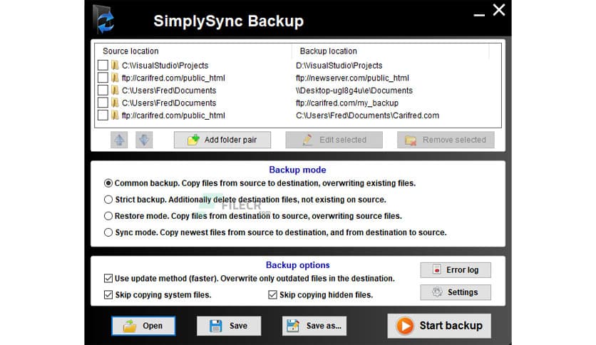 SimplySync Backup 2.7.0.0 Free Download - FileCR