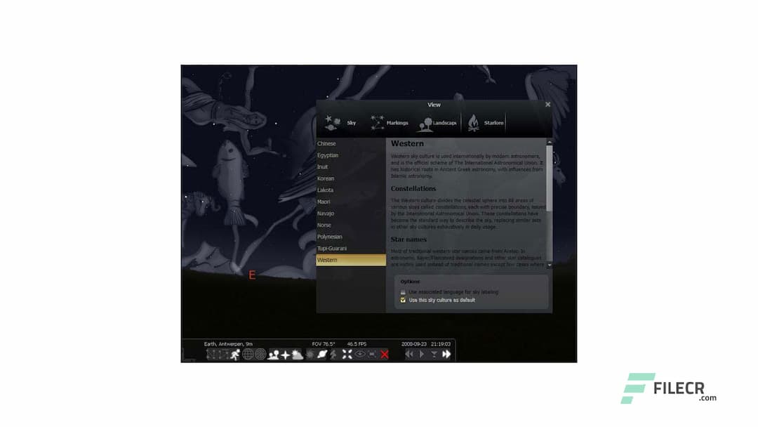 Stellarium Astronomy Software 25.4 Free Download - FileCR