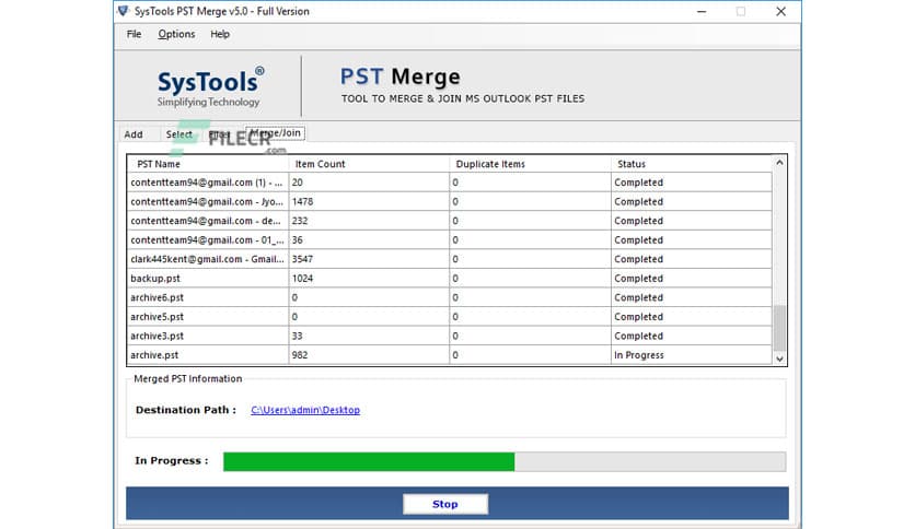 SysTools PST Merge 7.0 Free Download - FileCR