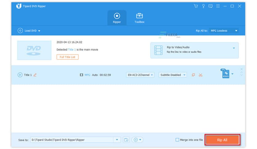 Tipard DVD Ripper 10.1.22 Free Download - FileCR