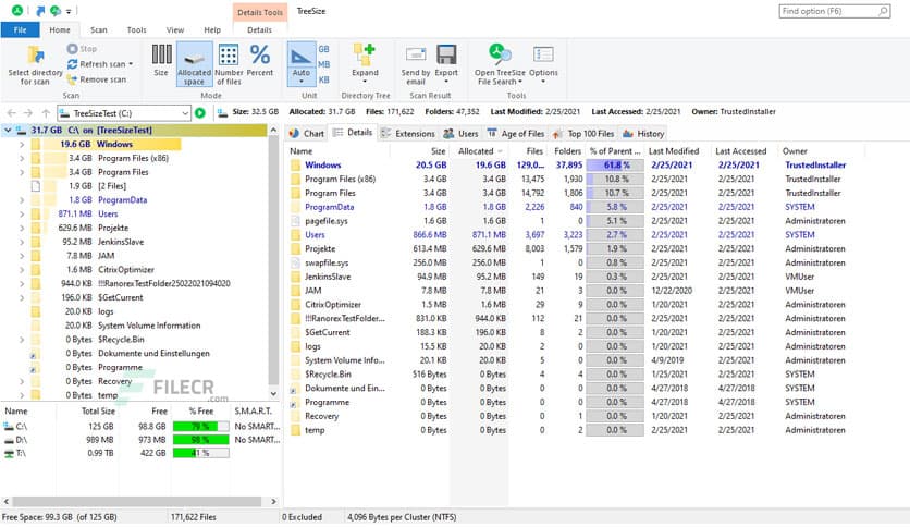 TreeSize Professional 9.6.1.2156 Free Download - FileCR