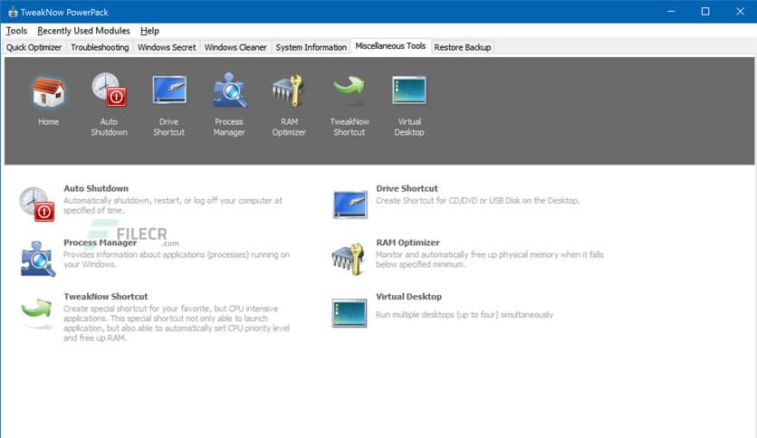 TweakNow PowerPack 4.6.0 Free Download - FileCR