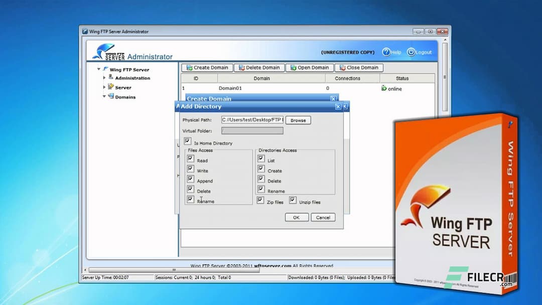 Wing FTP Server Corporate 8.0.8 Free Download - FileCR