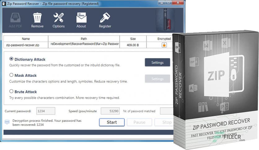 ZIP Password Recover 2.1.2.0 Free Download - FileCR