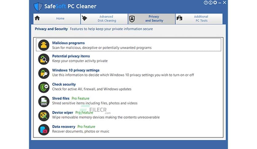 SafeSoft PC Cleaner Pro 7.5.0.6 Full Version Free Download - FileCR